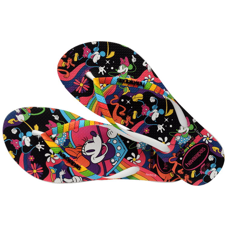 White/White Slim Disney Stylish Flip Flops|HAVAIANAS